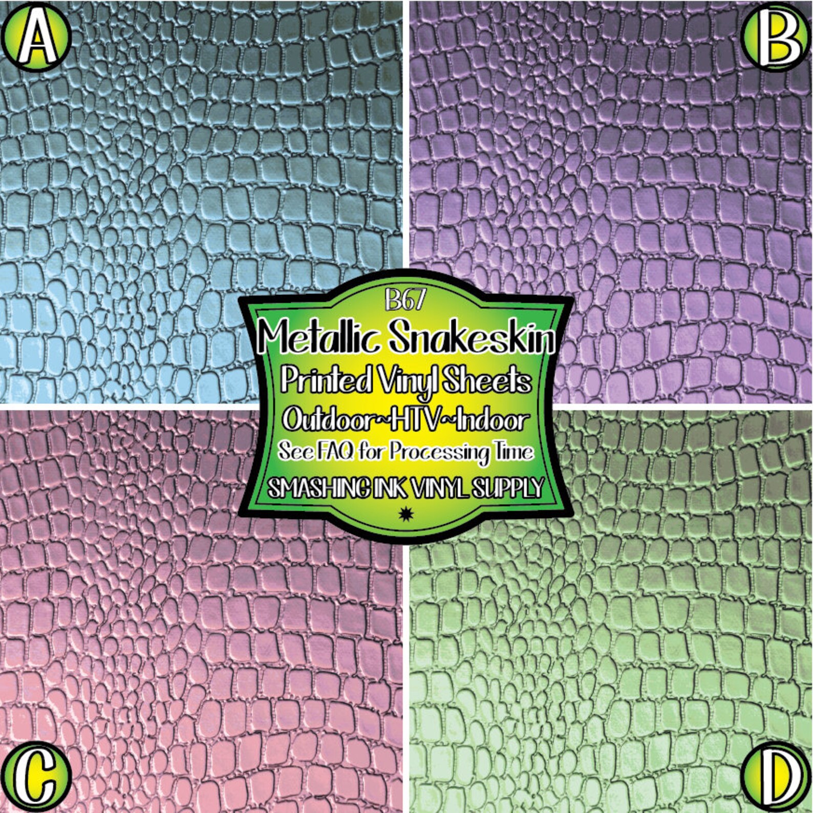 Metallic Snakeskin Adhesive Vinyl | Heat Transfer | Faux Leather ...