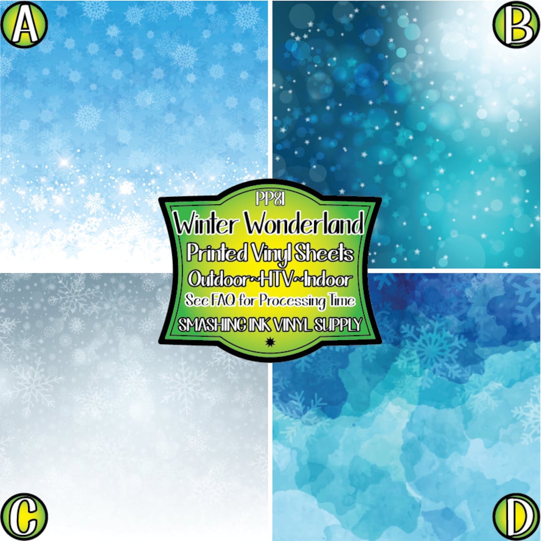 Winter Wonderland Vinyl/printed Heat Transfer Vinyl/patterned Vinyl ...