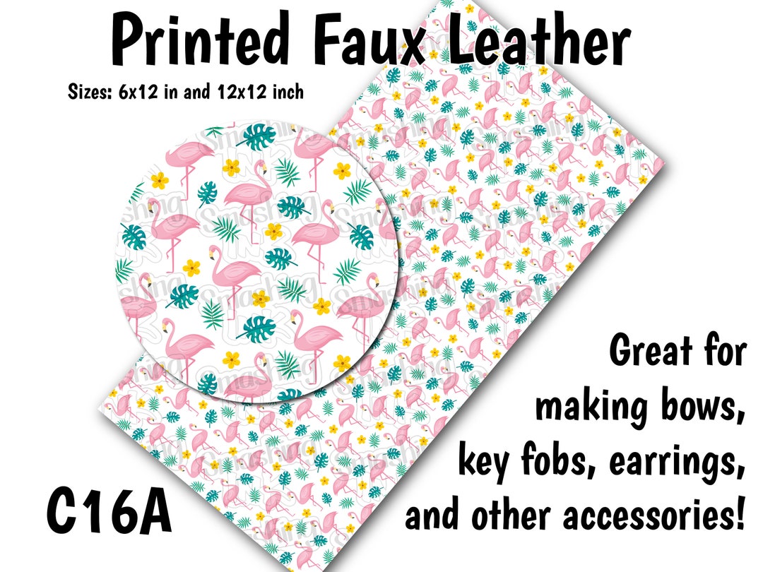 Flamingo Pattern Faux Leather Sheet/printed Faux Leather for Earrings ...