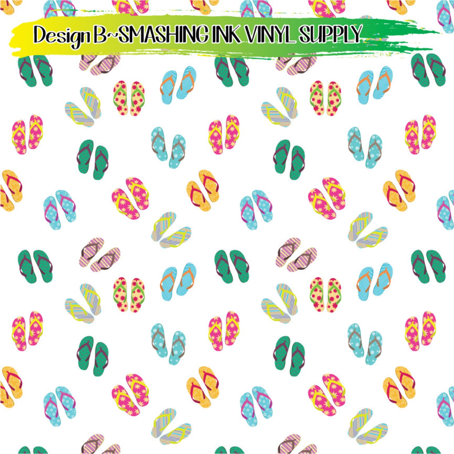 Flip Flop Pattern Vinyl/printed Heat Transfer Vinyl/patterned Vinyl ...