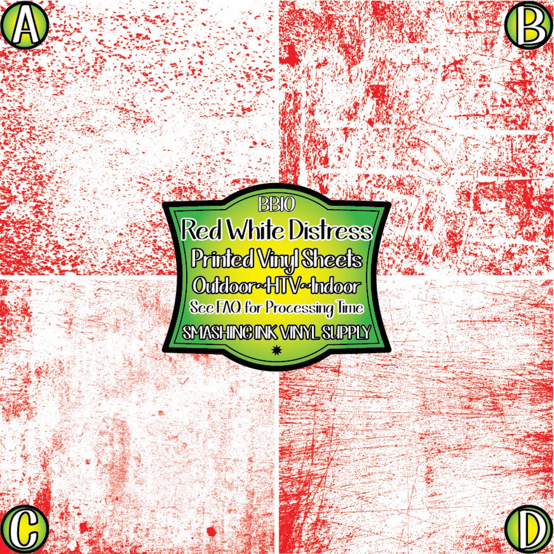 Red White Distress Vinyl/printed Heat Transfer Vinyl/patterned Vinyl ...