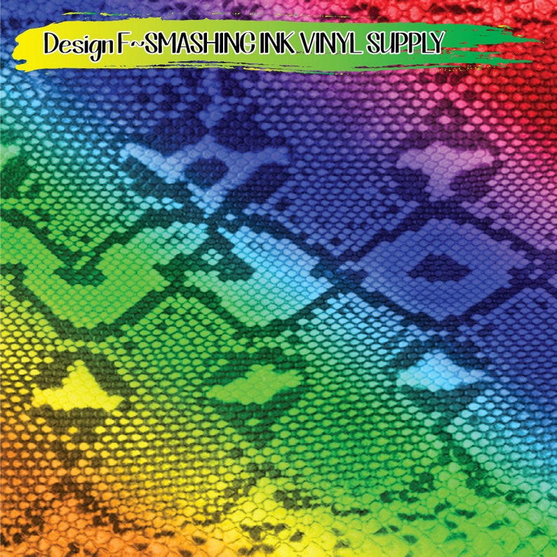Rainbow Snakeskin Adhesive Vinyl | Heat Transfer | Faux Leather | Laser ...