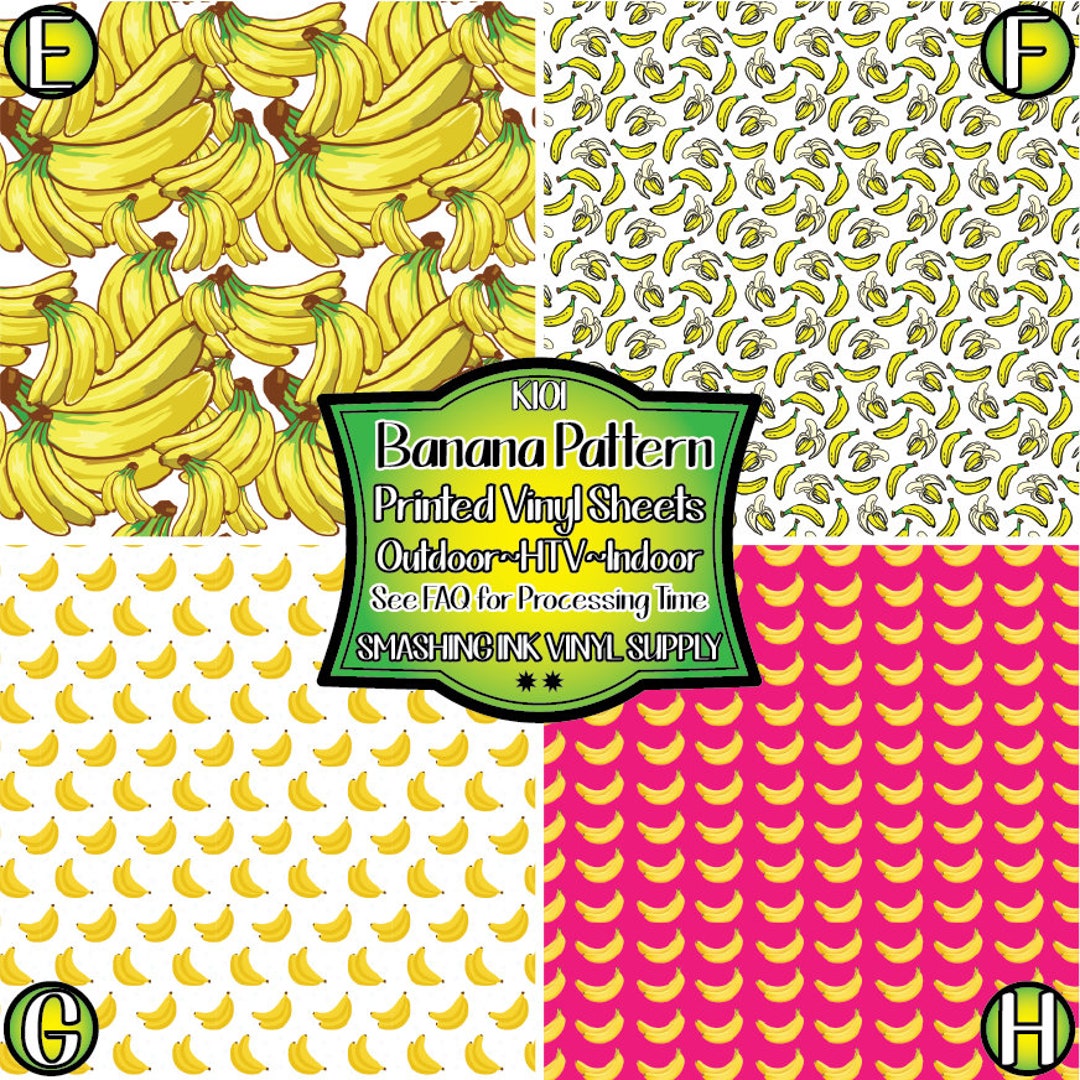 Banana Pattern Vinyl/printed Heat Transfer Vinyl/patterned Vinyl ...