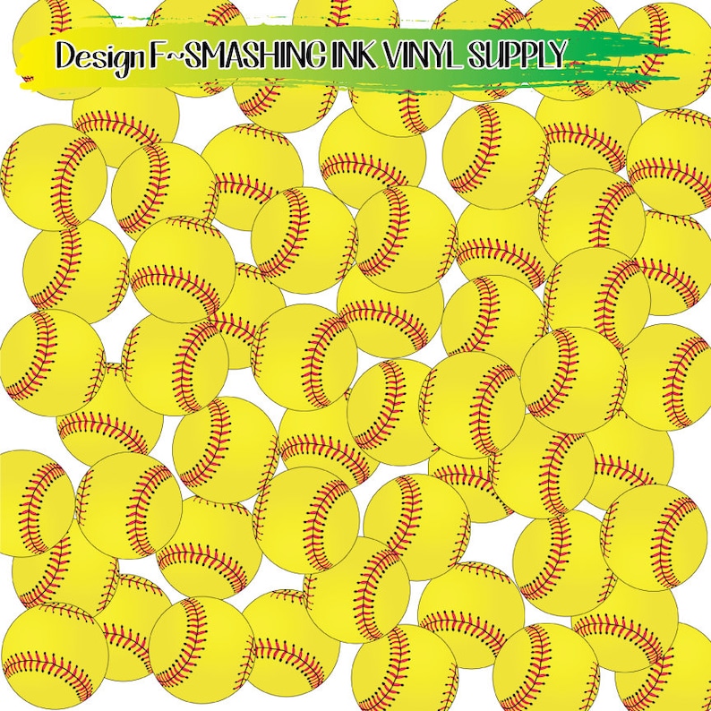 Softball Pattern Vinyl/printed Heat Transfer Vinyl/patterned - Etsy