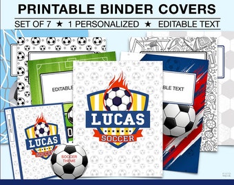 Kids Binder Cover Soccer Printable - Etsy