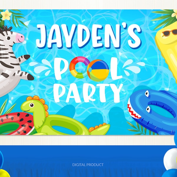 Pool Party Banner - Etsy