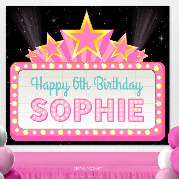 Pink Movie Night Backdrop - Etsy