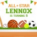 All Star Backdrop, Printable Sports Backdrop, Football Basketball ...