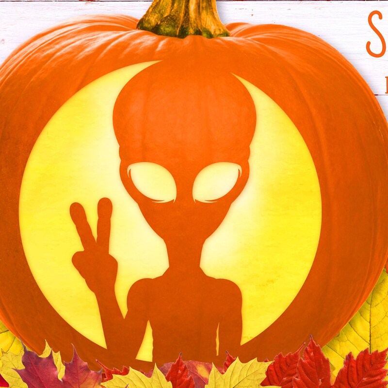 Alien Pumpkin Carving Stencil - Etsy