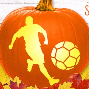 Soccer Pumpkin Stencil, Soccer Player Pumpkin Stencil, Soccer Stencil ...