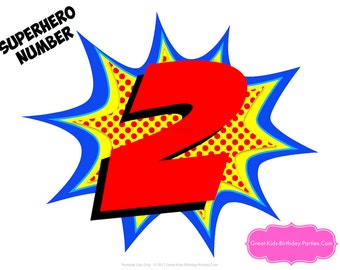SUPERHERO NUMBER 5 Superhero Printables Number 5 | Etsy