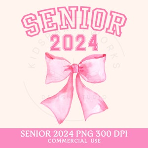 Coquette, Senior 2024 PNG, Pink Bow Png, Class of 2024 Png, Graduation ...