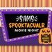 Halloween Movie Night Sign Halloween Theater Sign Movie - Etsy