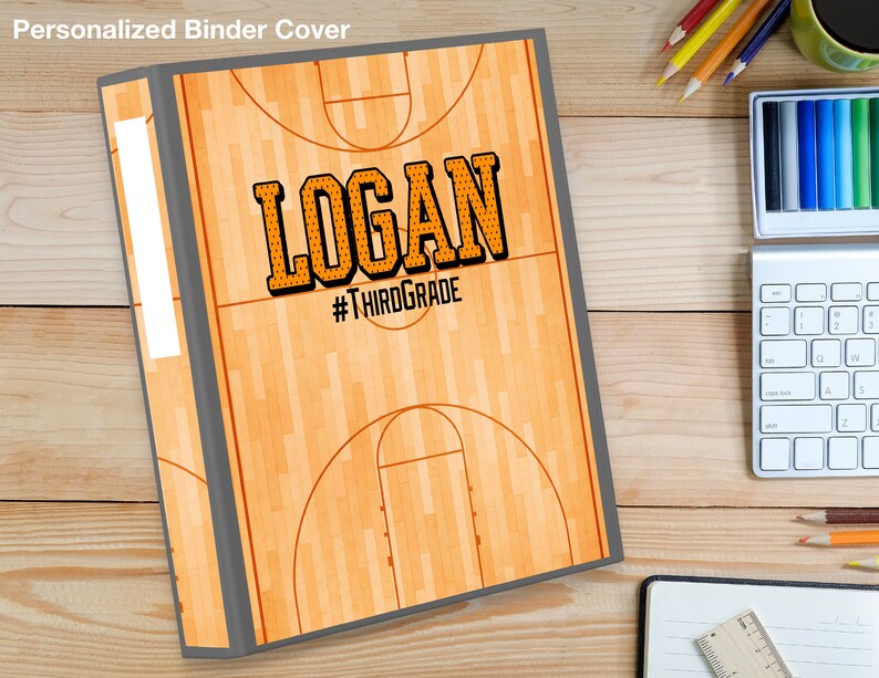PRINTABLE BINDER COVERS-1 Personalized Binder Cover-basketball Binder ...