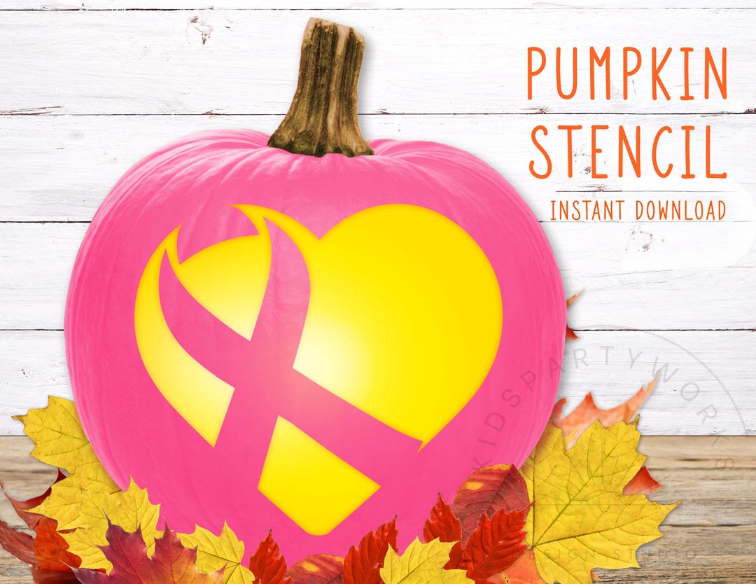 Breast Cancer Awareness Pumpkin Stencil, Breast Cancer Survivor Stencil ...