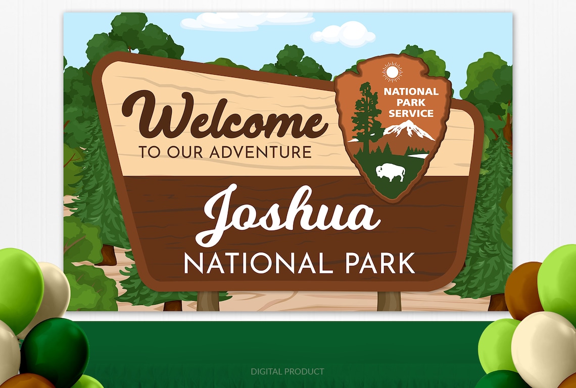National Park Backdrop Printable Park Sign Banner National - Etsy