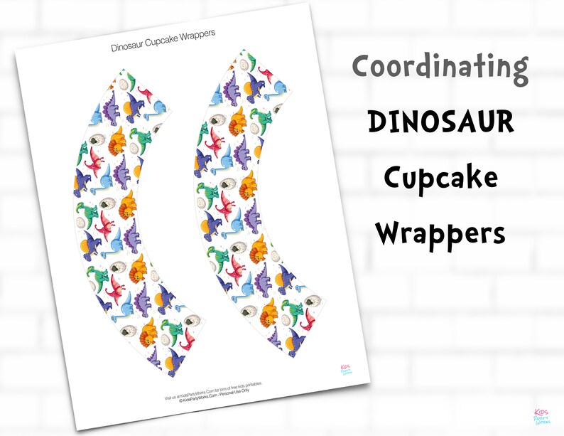 Dinosaur Cupcake Toppers Dinosaur Birthday Party Printable - Etsy