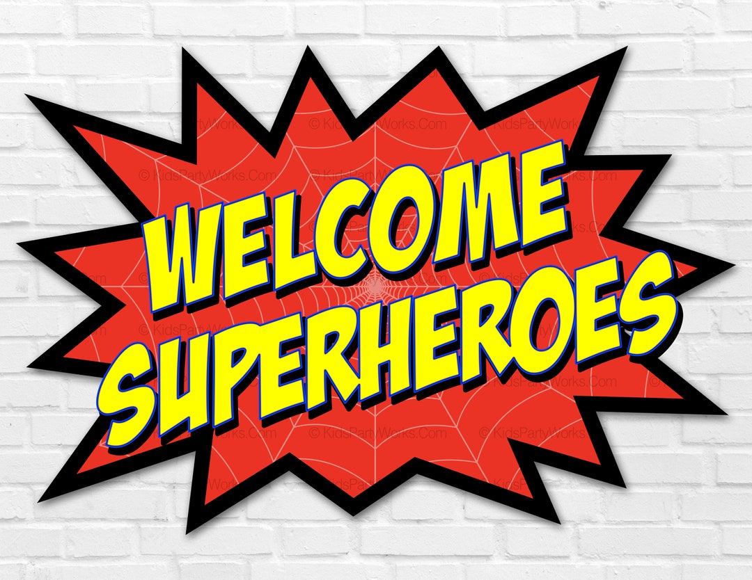 Welcome Superheroes Sign | Spider Birthday Sign | Superhero Birthday ...