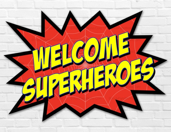 Welcome Superheroes Sign Spider Birthday Sign Superhero | Etsy Australia