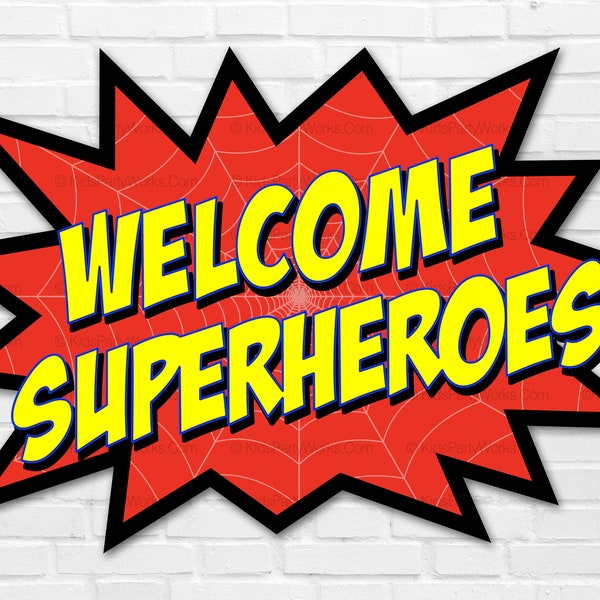 Birthday Party Superhero Signs - Etsy