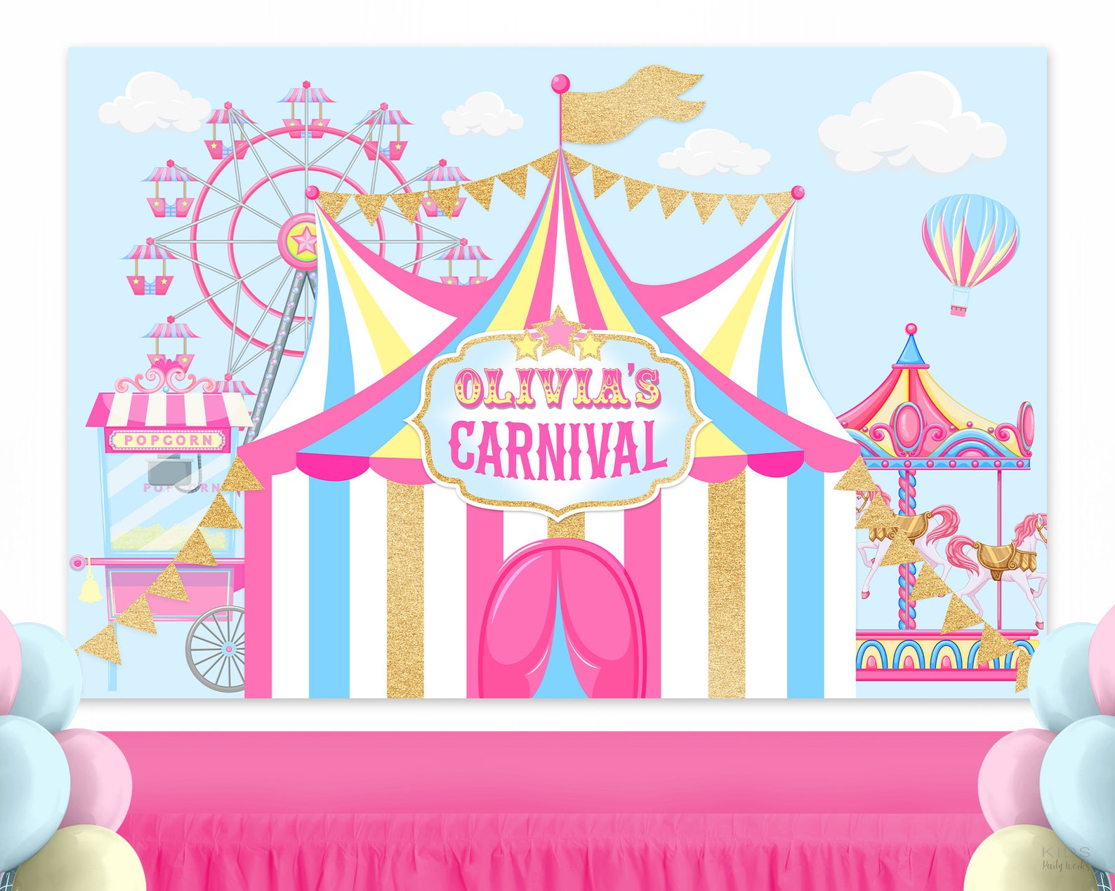 Kids Carnival Backdrop Carnival Birthday Circus Party - Etsy