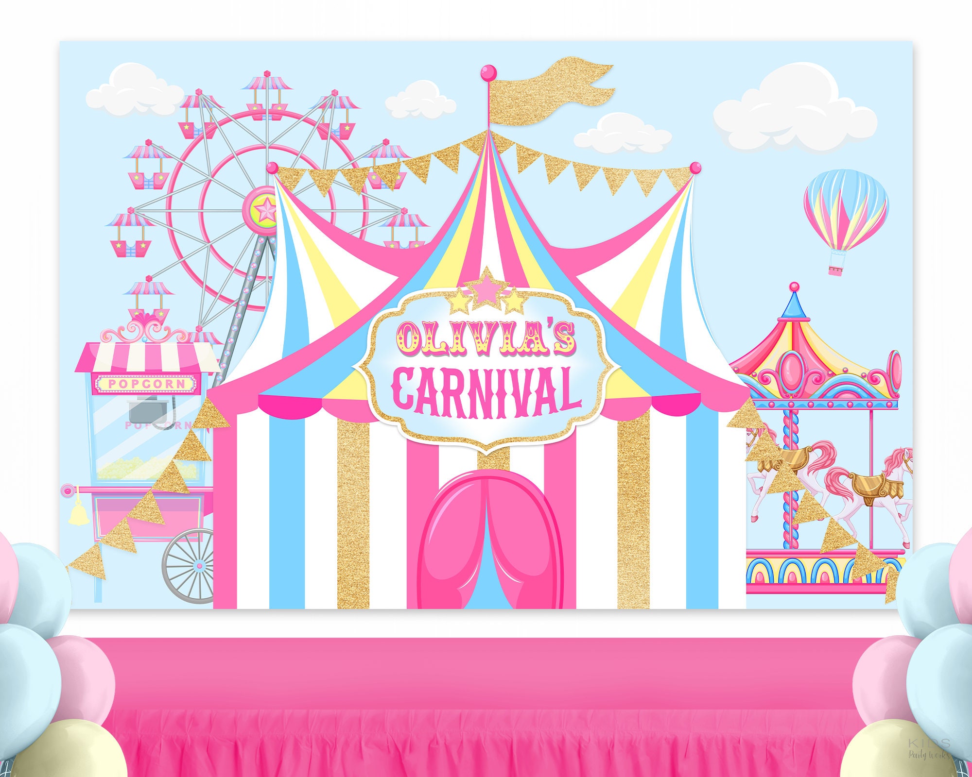 Kids Carnival Backdrop Carnival Birthday Circus Party - Etsy