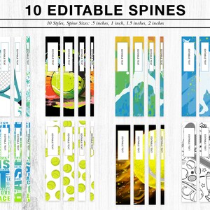BINDER COVERS Printable Editable, Back to School, Tennis Binder Covers ...