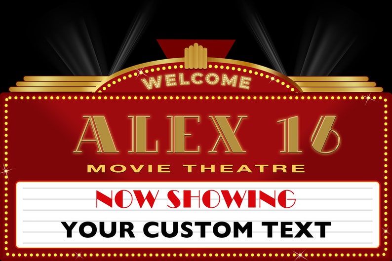 Custom Movie Theater Sign Movie Night Party Movie Birthday - Etsy