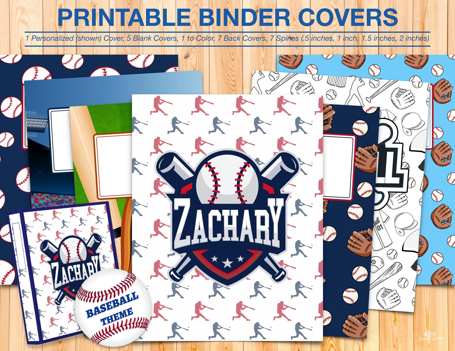 BINDER COVERS Printable 1 Personalized Binder Cover-baseball - Etsy