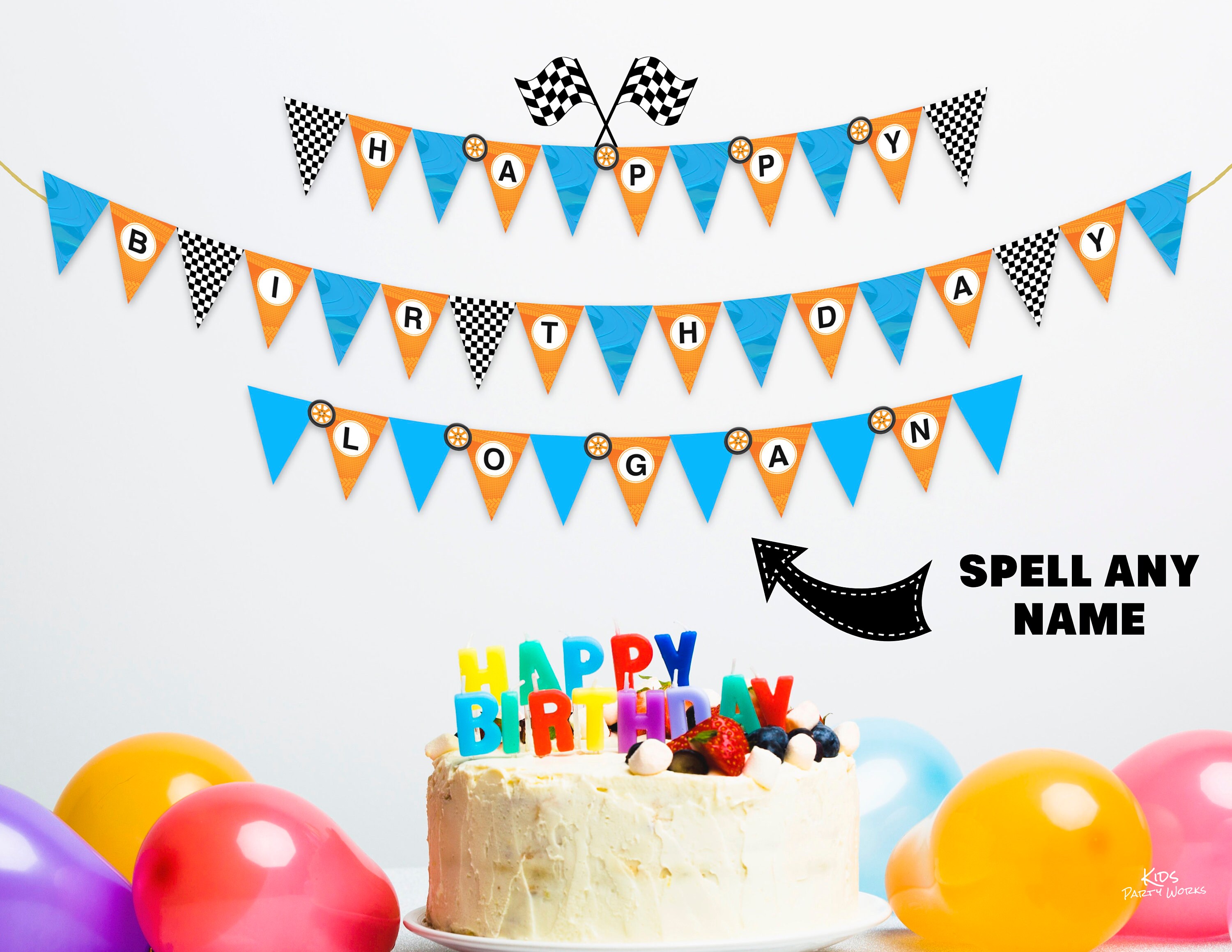 Race Car Birthday Banner Race Car Party Racing Birthday | Etsy