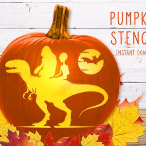 Alien Pumpkin Stencil, Dinosaur Bigfoot UFO Printable Stencil, Jack O ...