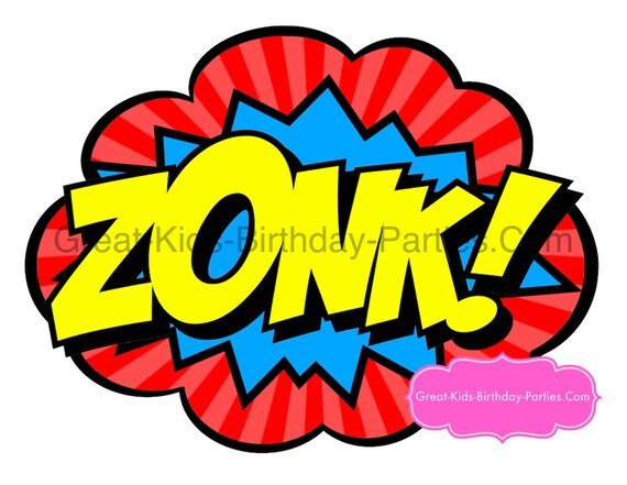 Printable Superhero Word Bubbles