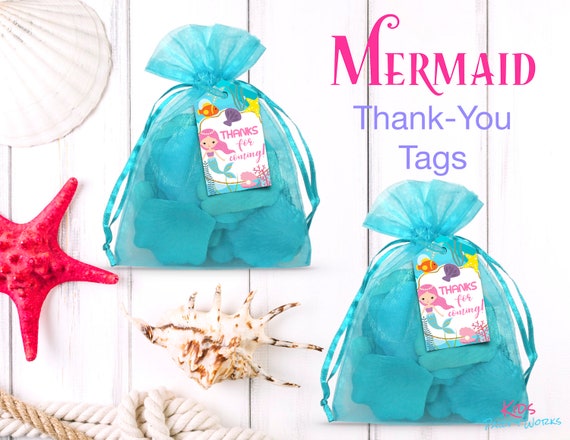 MERMAID FAVOR TAGS-Mermaid Thank You Tags-Mermaid Party-Mermaid ...