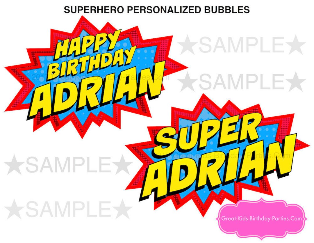 Superhero Personalized Bubbles - Superhero Printables-superhero Party ...