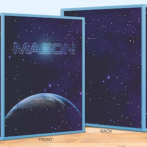Kids Printable BINDER COVERS, Outer Space Binder Covers, 1 Personalized ...