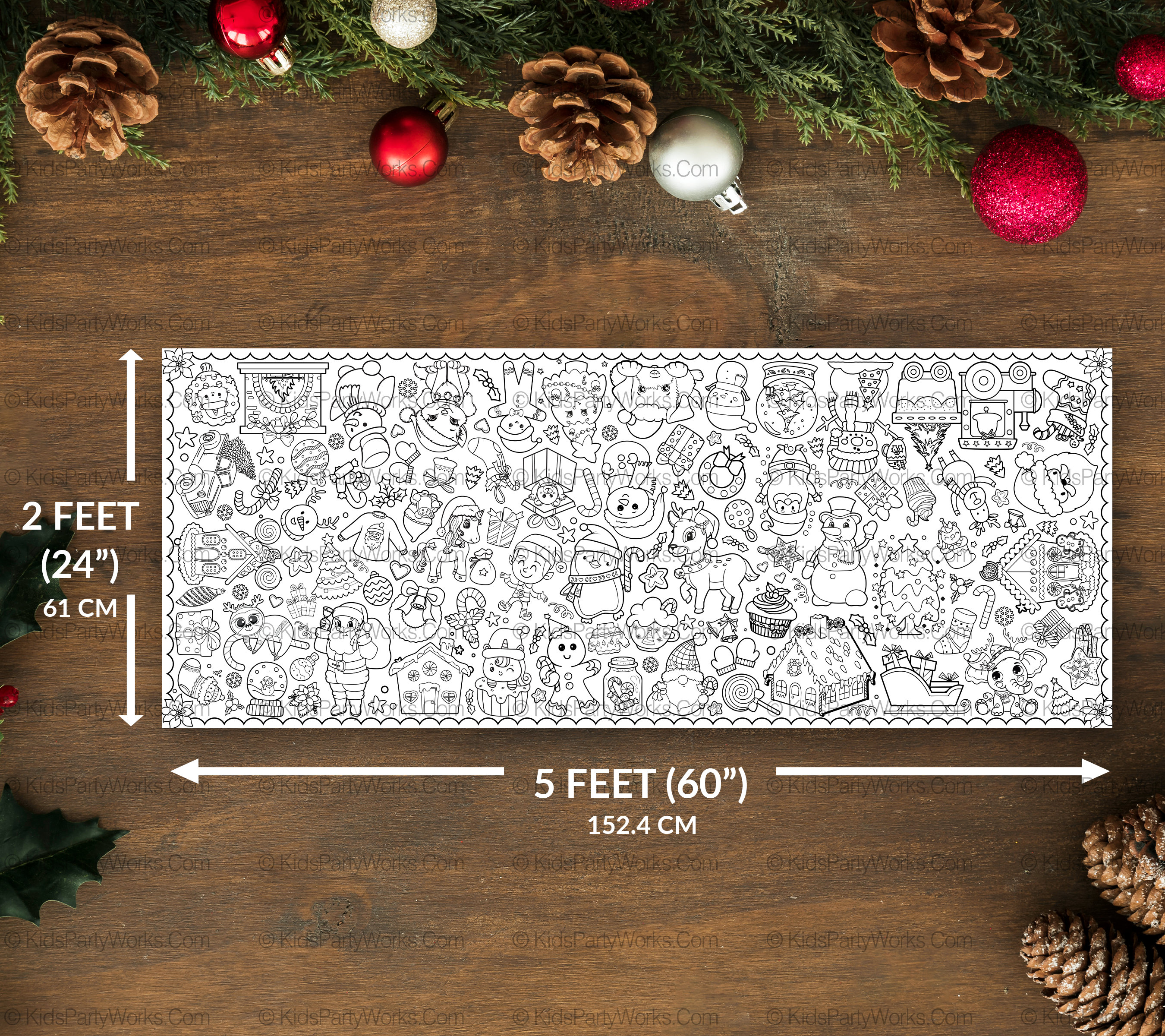 GIANT Christmas Coloring Poster or Table Cover Kids Christmas - Etsy