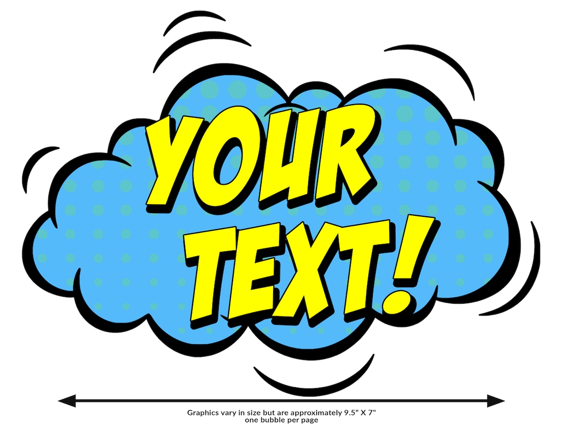 Superhero Comic Bubbles, Speech Bubbles, Superhero Birthday, Superhero ...