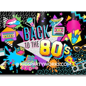 Back to the 80's Backdrop, Retro Birthday Party, Nostalgic Disco, Hip ...
