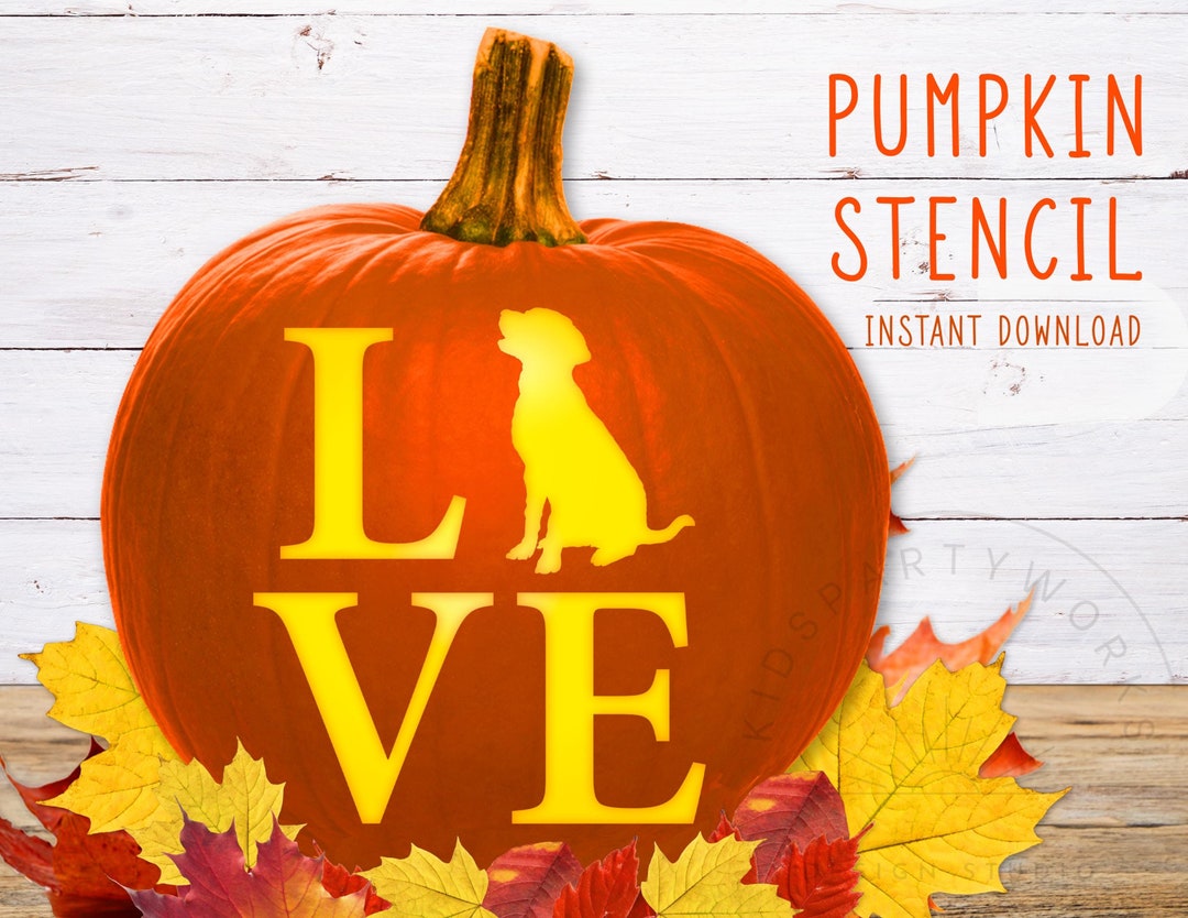 Dog Pumpkin Stencil, Labrador Retriever Printable, Jack O' Lantern ...