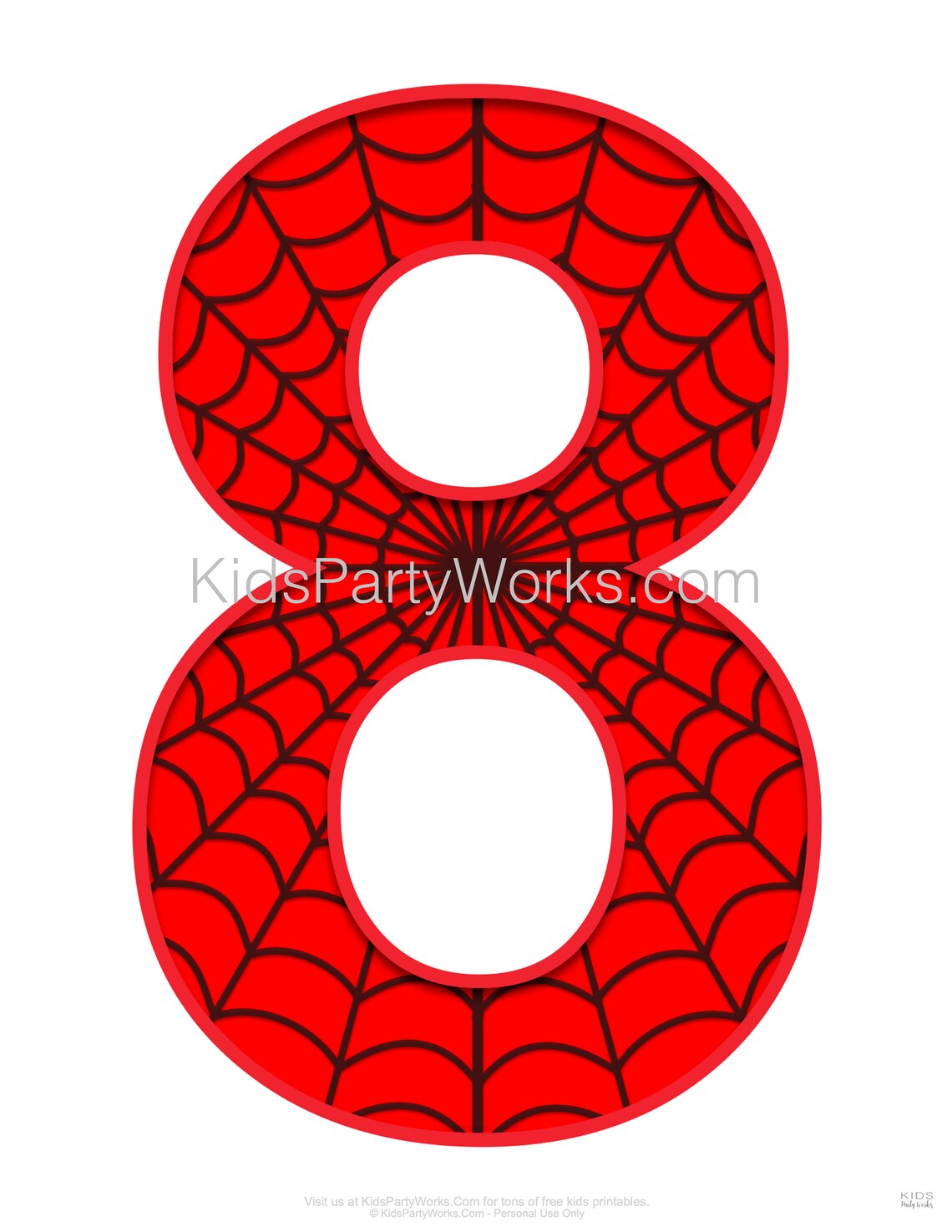Spider Printable NUMBER 8 Centerpiece Instant Download | Etsy