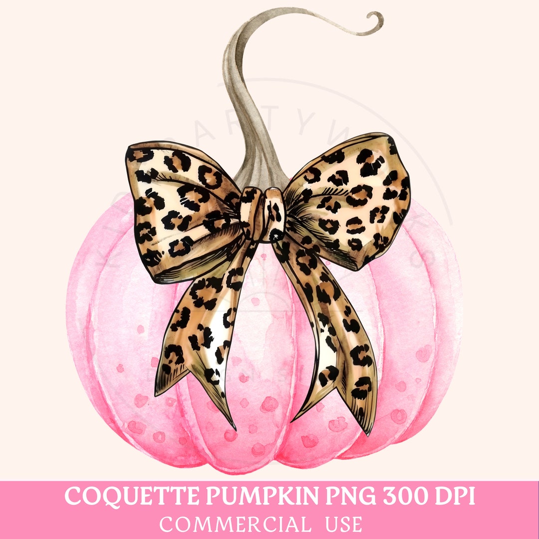 Pumpkin Png Coquette Pink Pumpkin Leopard Bow Shirt Sublimation Design ...