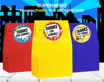 Superhero Bag Tags PRINTED - Etsy