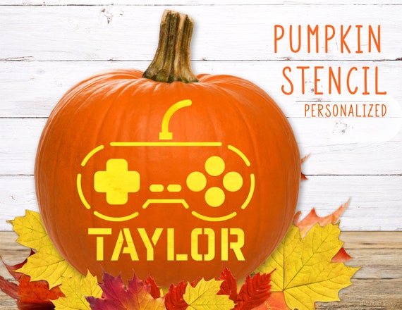 Controller Pumpkin Stencil, Gamer Printable Pumpkin Stencil, Jack O ...