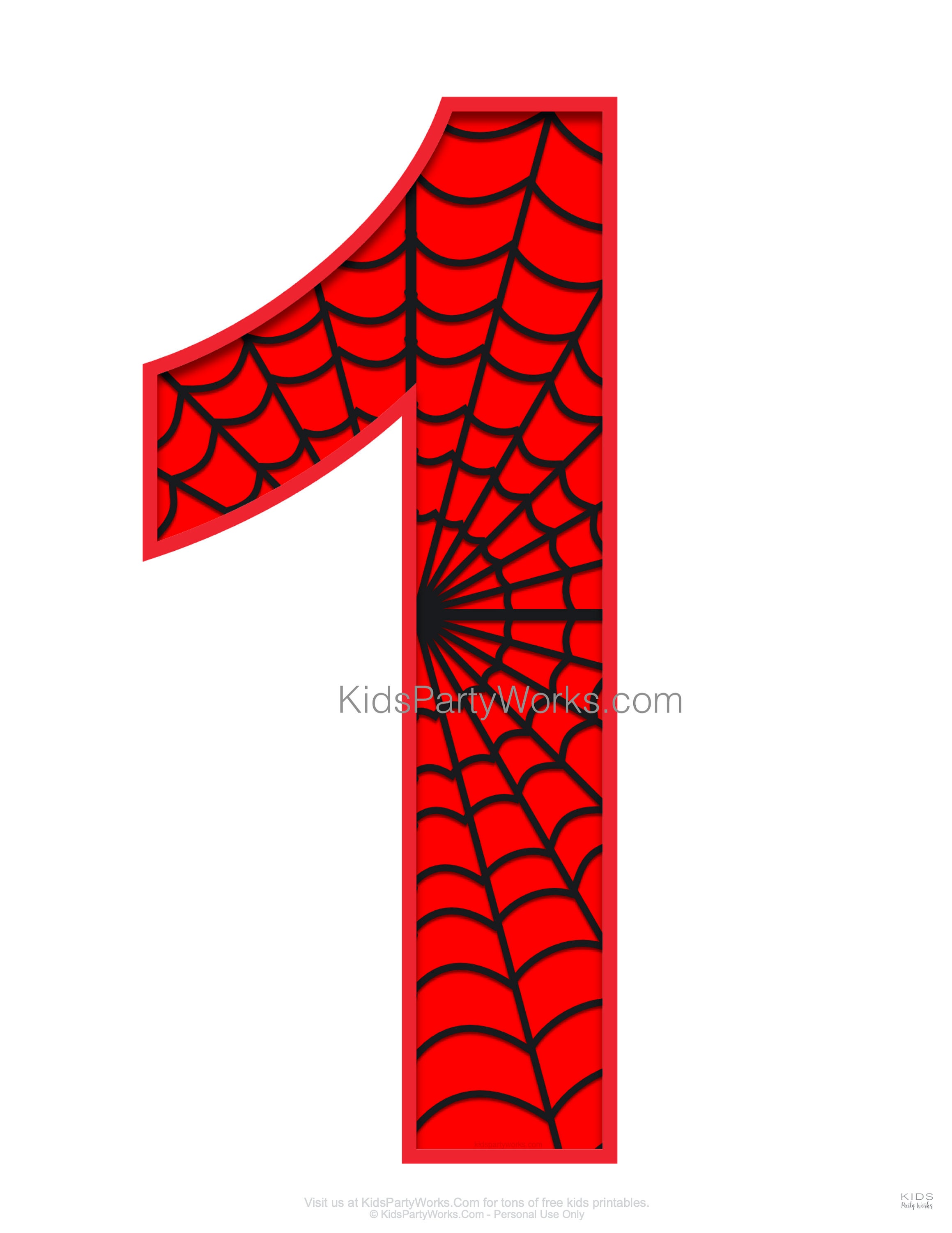SPIDERMAN PRINTABLE NUMBER 1 Centerpiece Instant Download. | Etsy