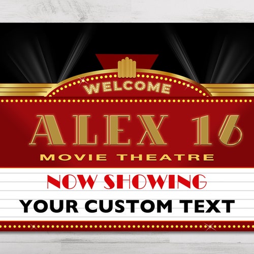 Movie Theater Sign Movie Night Party Movie Birthday Theater - Etsy