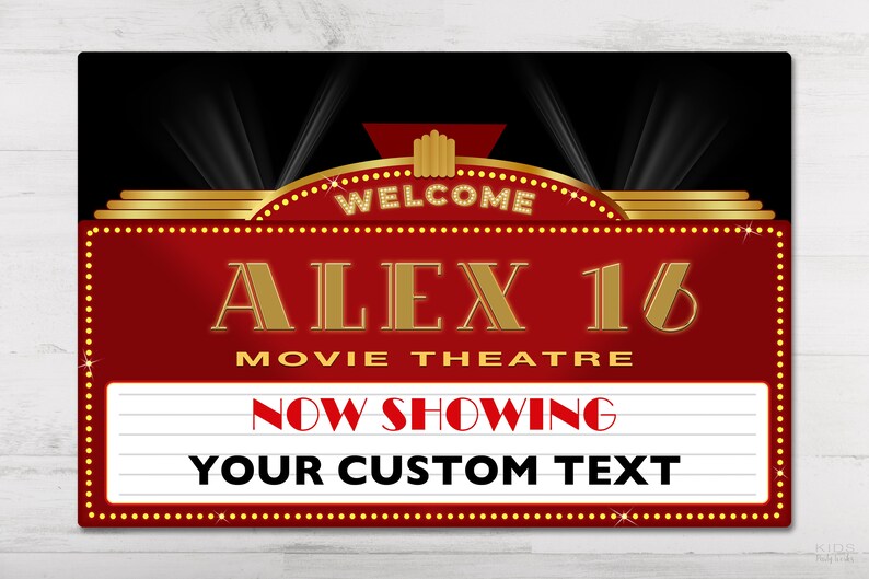 Custom Movie Theater Sign Movie Night Party Movie Birthday - Etsy