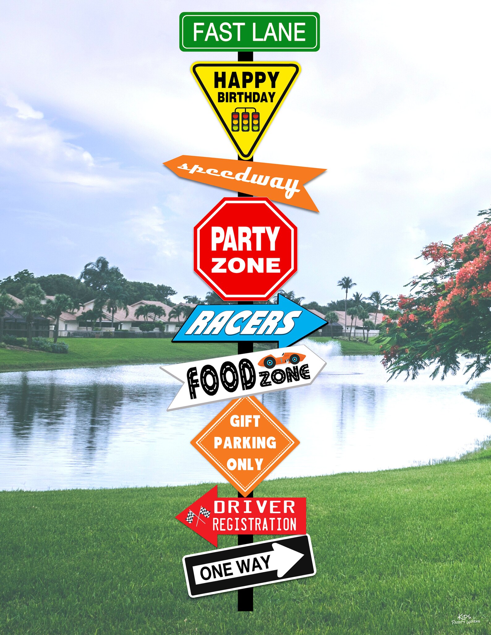 Race Car Signs Race Car Party Racing Birthday Directional | Etsy