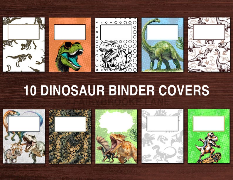 EDITABLE BINDER COVERS Printable, Back to School Dinosaur Binder Covers ...