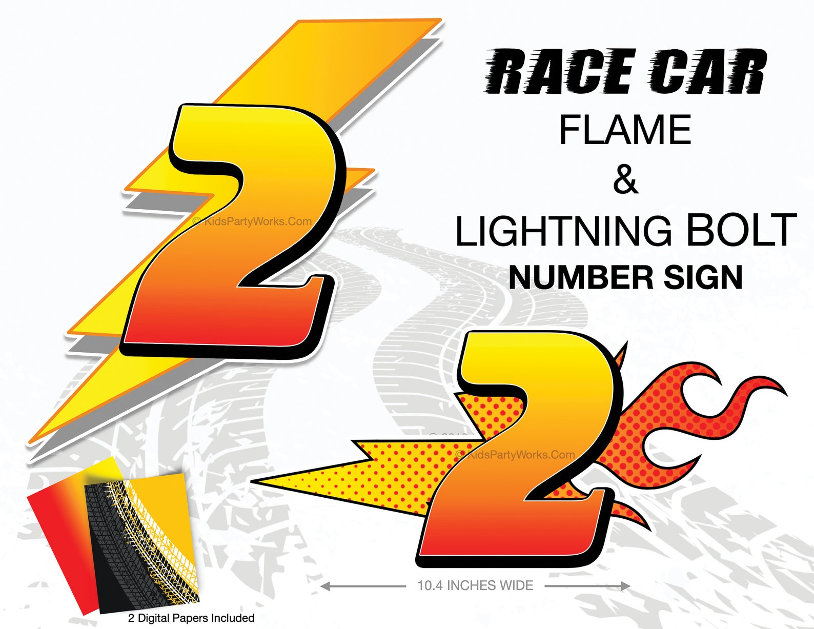 Race Car Birthday Number 2 Centerpiece - Cars Party - Race Car Birthday ...