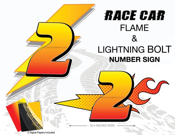 Race Car Birthday Number 2 Centerpiece - Cars Party - Race Car Birthday ...